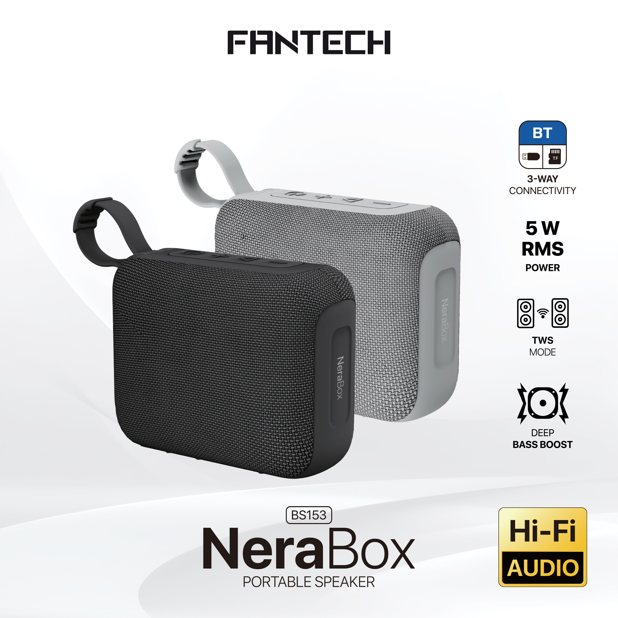 FANTECH NERABOX BS153 Wireless Speaker Bluetooth 5.4, 5W RMS, TWS Mode ...